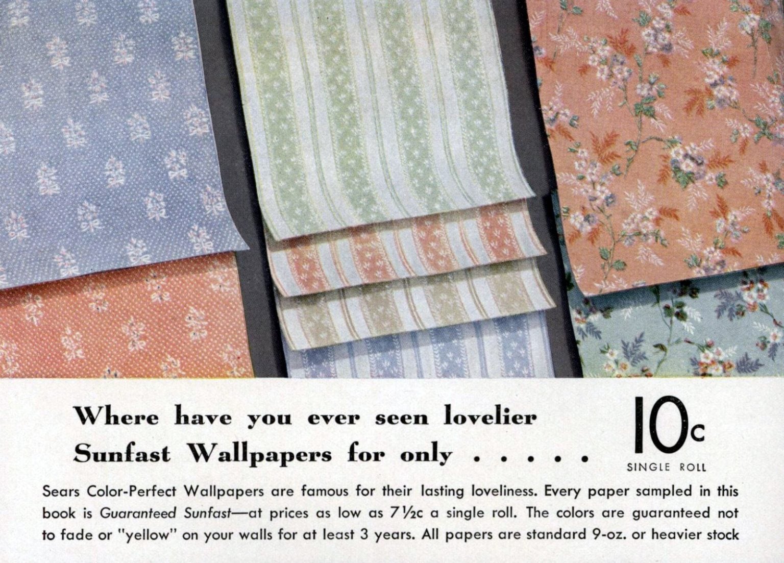 Vintage 1940s wallpaper: See 150 authentic wallpaper samples of popular ...