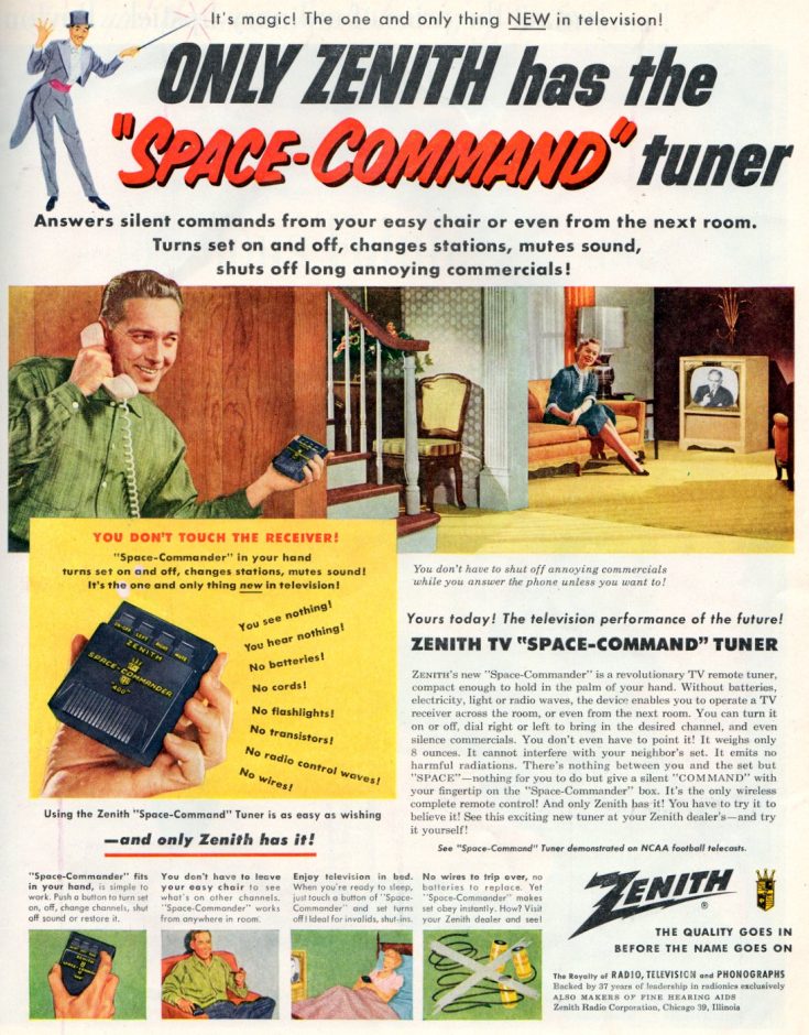 Vintage Zenith 'Space Command' TV remote controls from the '50s & '60s ...