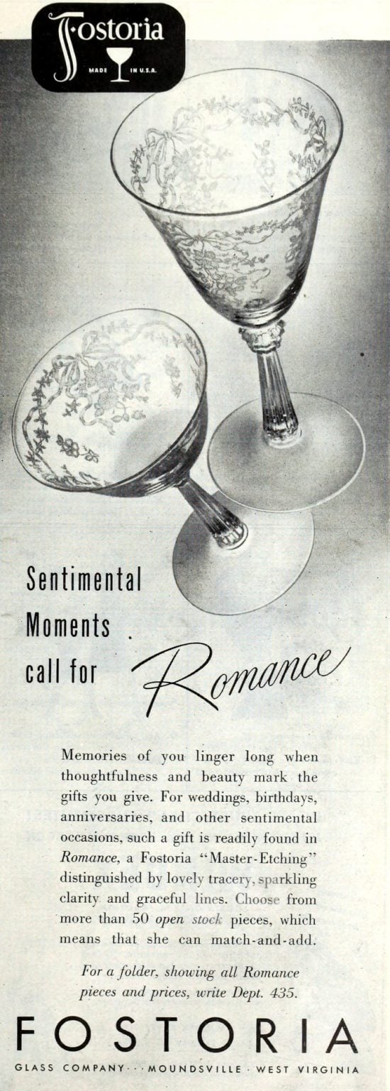 Vintage Fostoria glass: 100+ gorgeous patterns, colors & styles of the ...