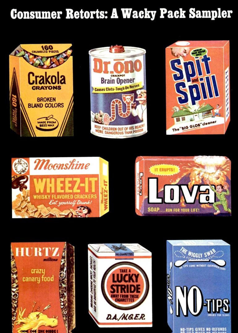 Vintage Wacky Packages: 50 Wacky Packs cards for candy, cereal and more ...