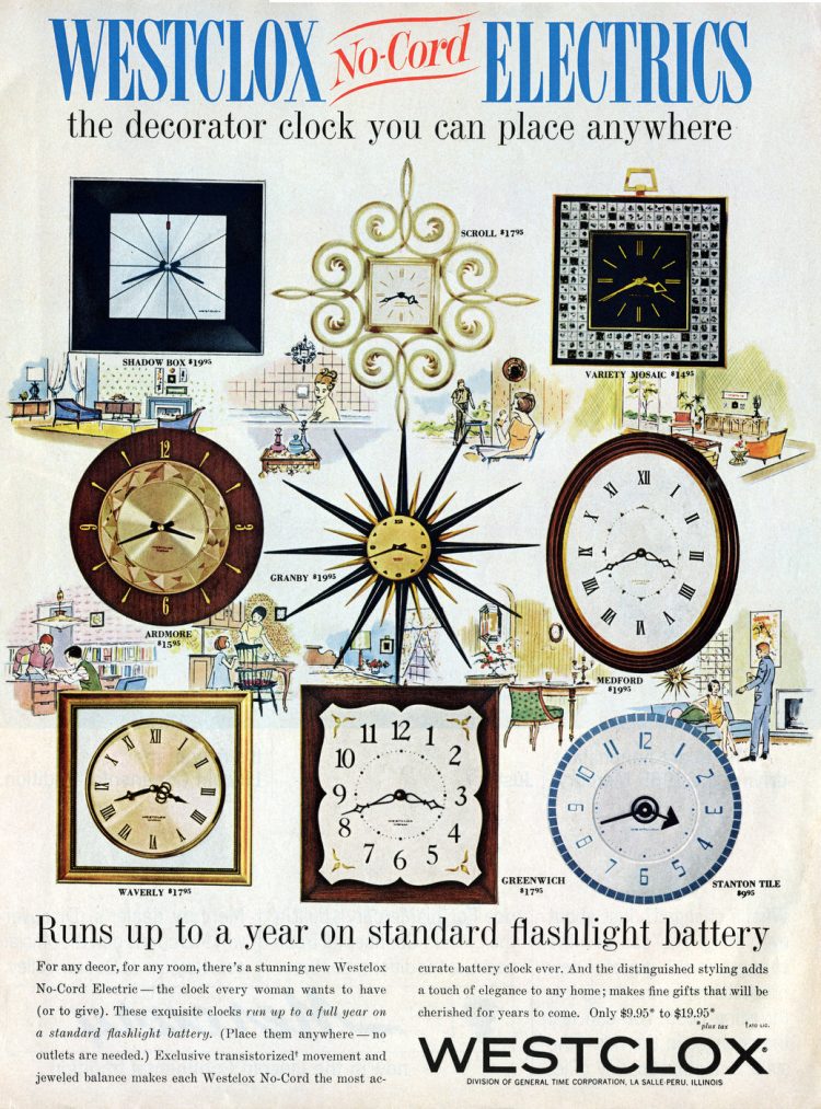 48 retro wall clocks in traditional & modern designs from the 1950s ...