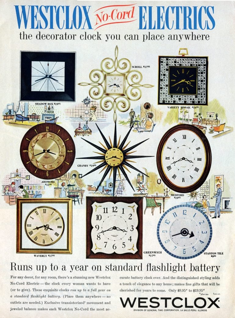 48 retro wall clocks in traditional & modern designs from the 1950s ...