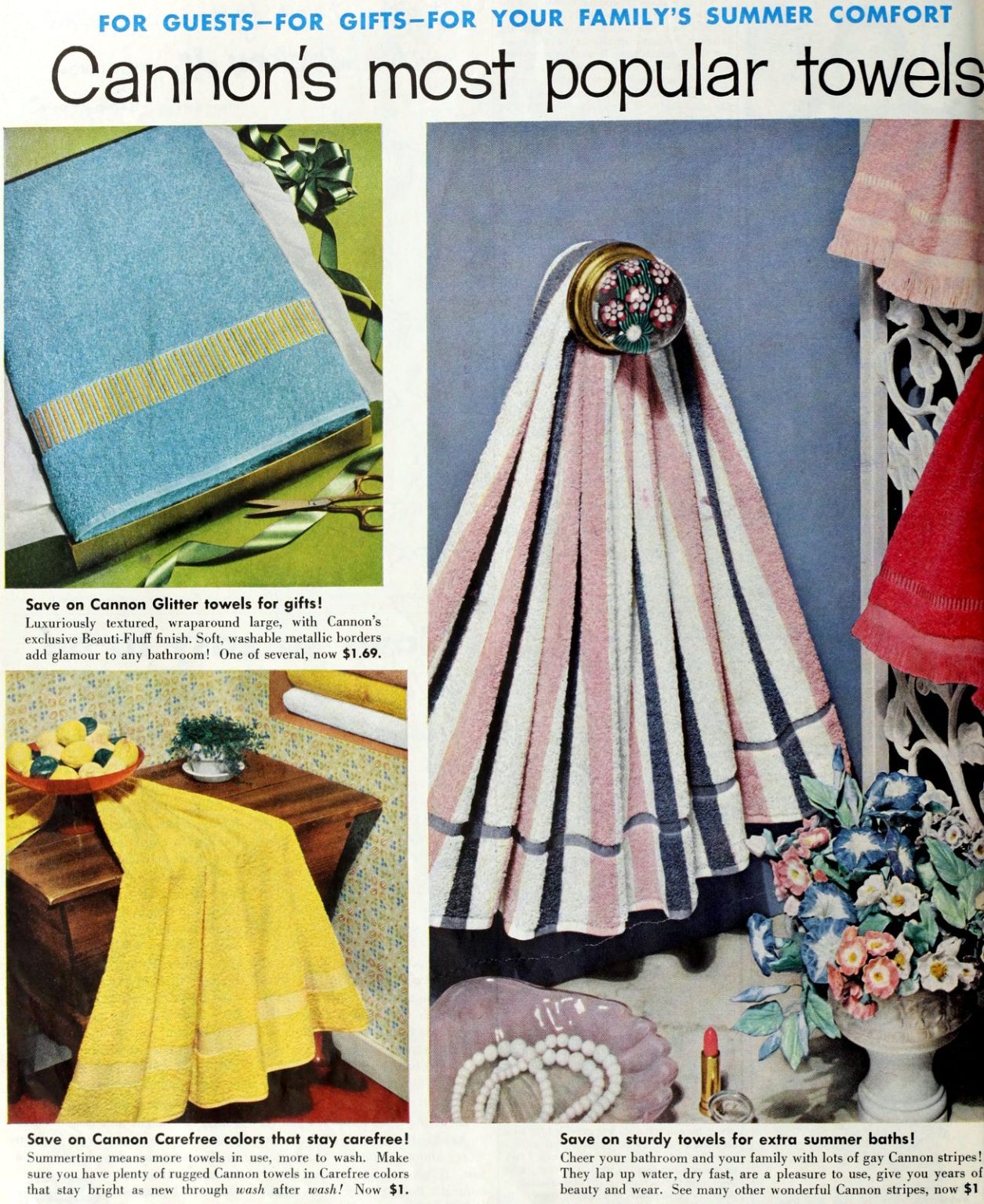 We found 50+ fun & funky vintage bath towels that will make you feel ...