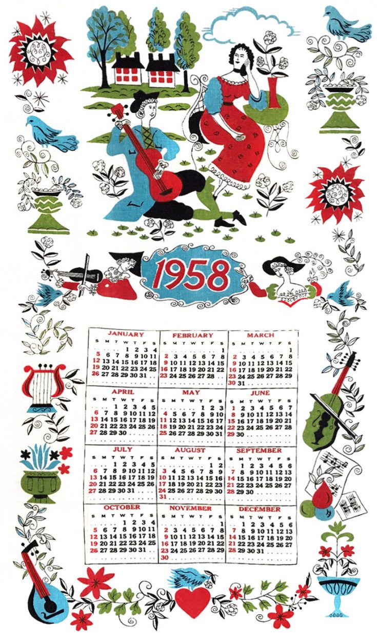See 20 old-fashioned cloth calendars that lived on as kitchen ...
