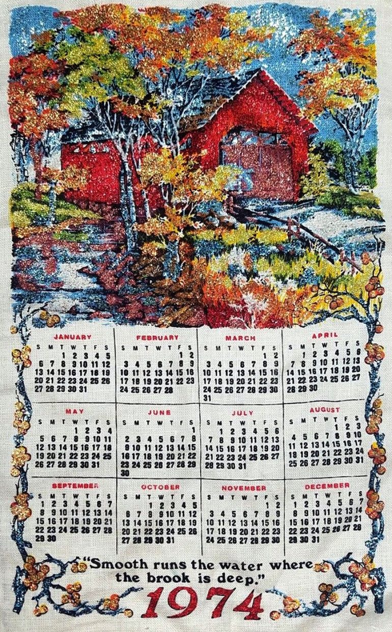 See 20 old-fashioned cloth calendars that lived on as kitchen ...