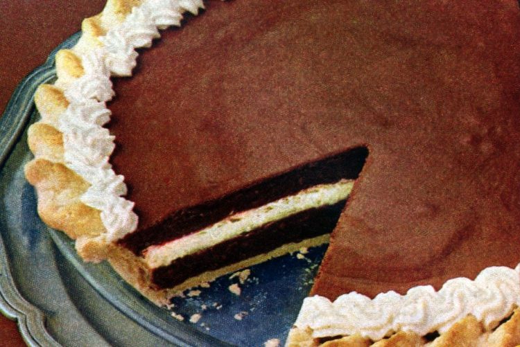 Chocolate rum striped pie recipe (1978) - Click Americana