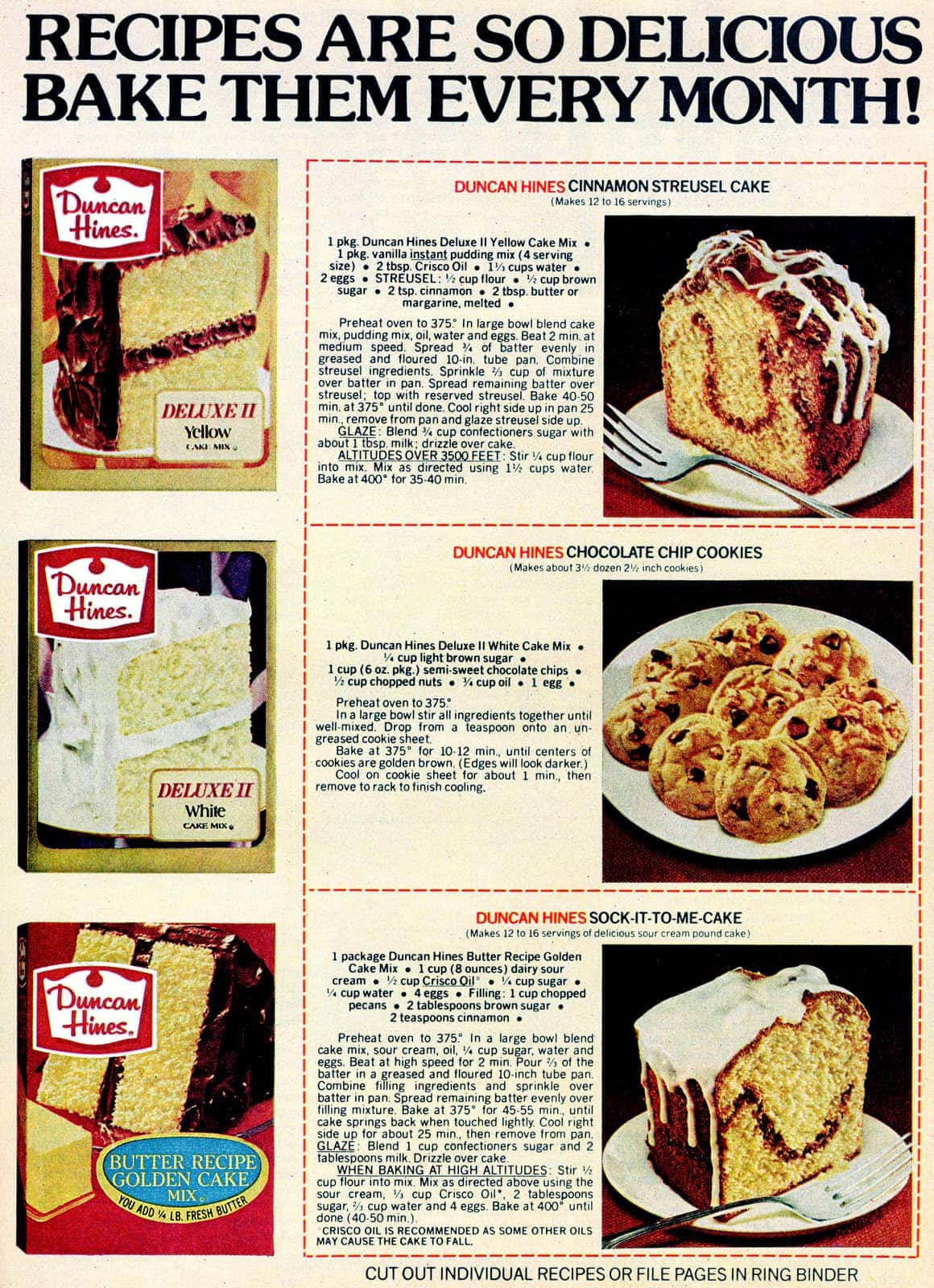 6 dessert recipes made with Duncan Hines cake mix (1978) - Click Americana 6 dessert recipes made with Duncan Hines cake mix (1978) - Click Americana
