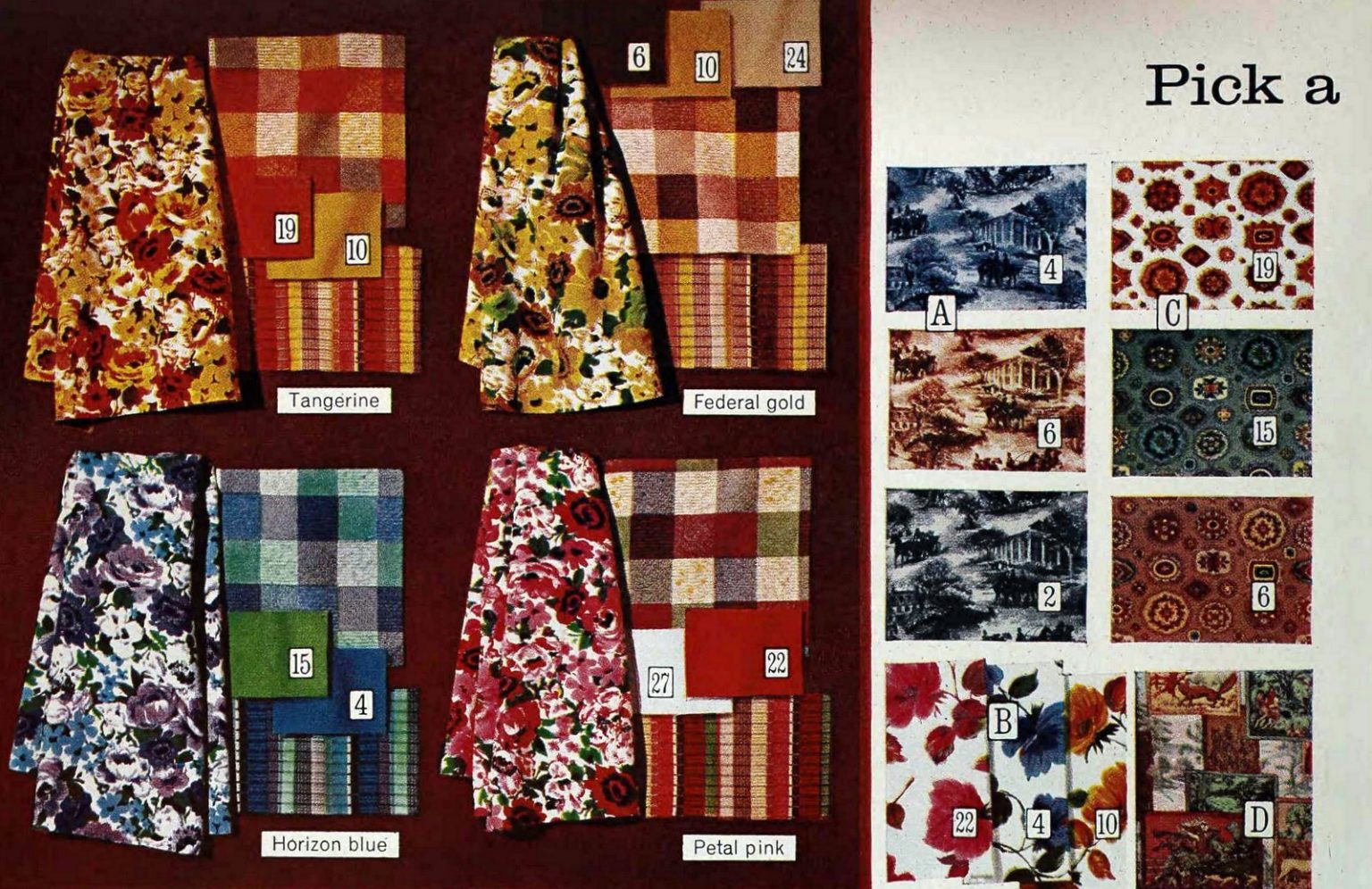 Vintage home decorating fabric styles for the sixties (1965) - Click ...