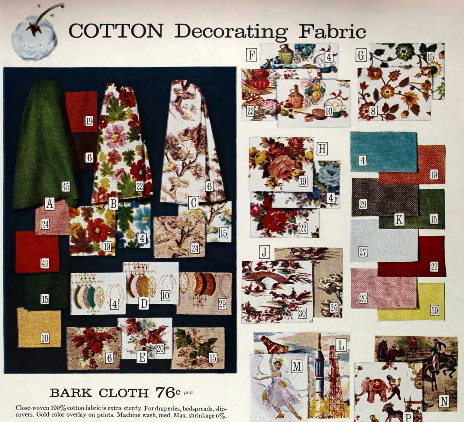 Vintage home decorating fabric styles for the sixties (1965) - Click ...