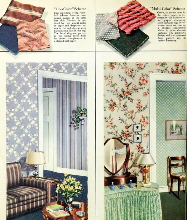 Vintage 1940s wallpaper: See 150 authentic wallpaper samples of popular ...