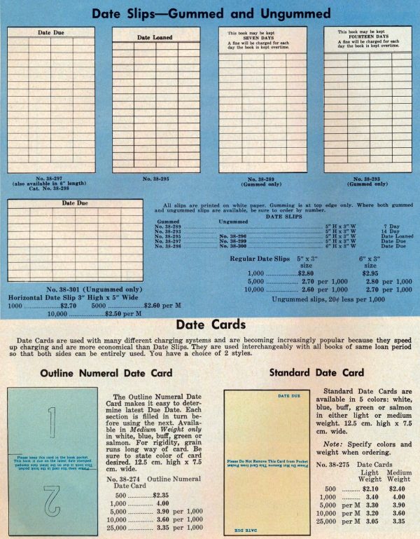 Vintage library checkout cards and due date slips: How a simple system ...