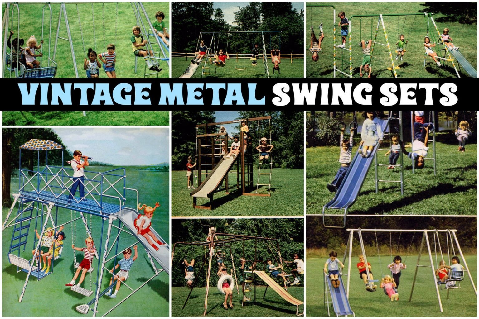 Check out these 36 vintage metal swing sets that offered backyard fun ...