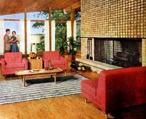 Vintage brick fireplaces: Warm & wonderful home decor from the 1950s ...