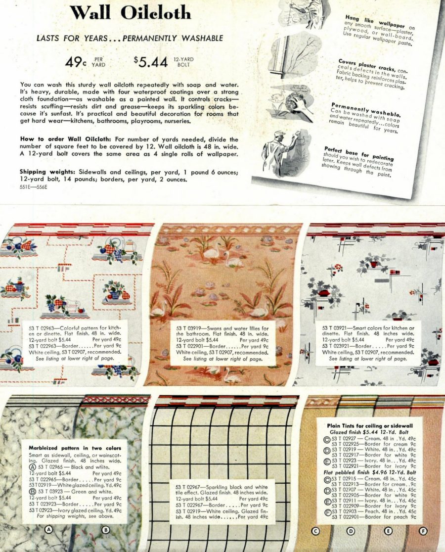 Old-fashioned oilcloth was pretty & popular decor for kitchens in the ...