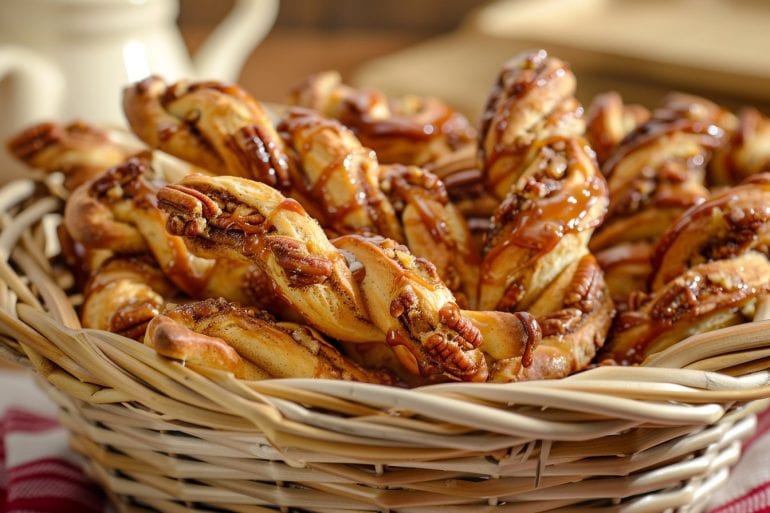 Easy caramel-pecan cinnamon twists retro recipe from the 1950s - Click ...