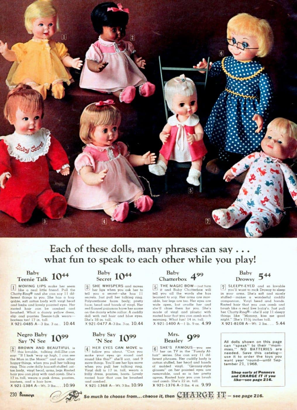 Vintage talking dolls from the 1960s: Just pull the string and they'd ...