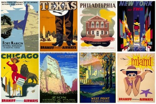 Vintage travel posters: Captivating artwork featuring 50 fabulous ...