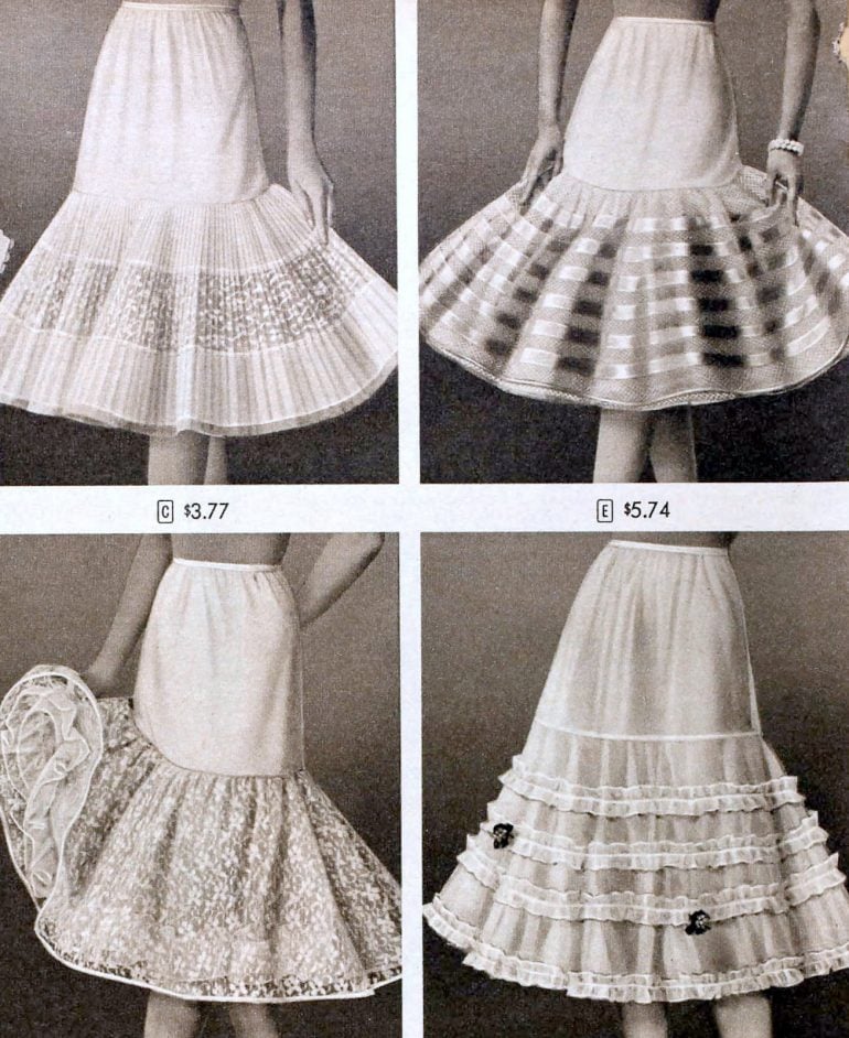 Crinolines & petticoat skirts were big style in the 1950s... and in the ...