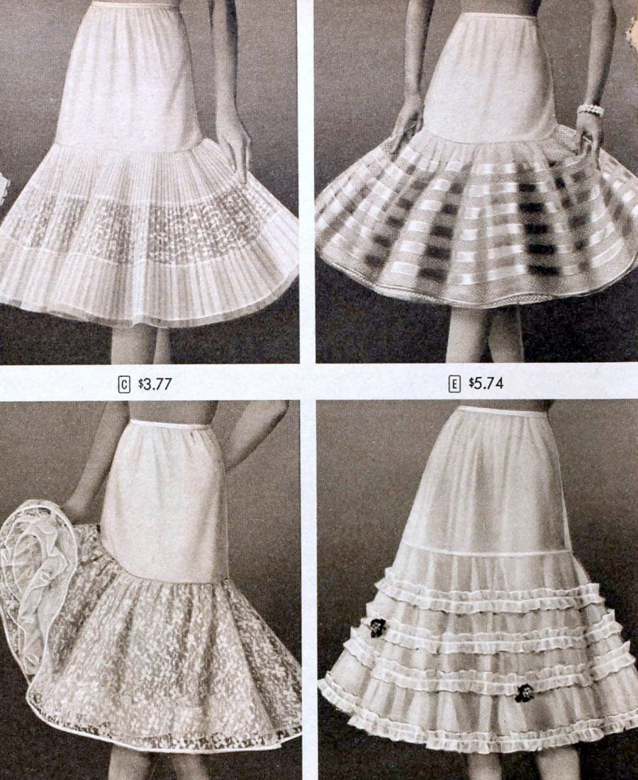 Crinolines & petticoat skirts were big style in the 1950s... and in the ...