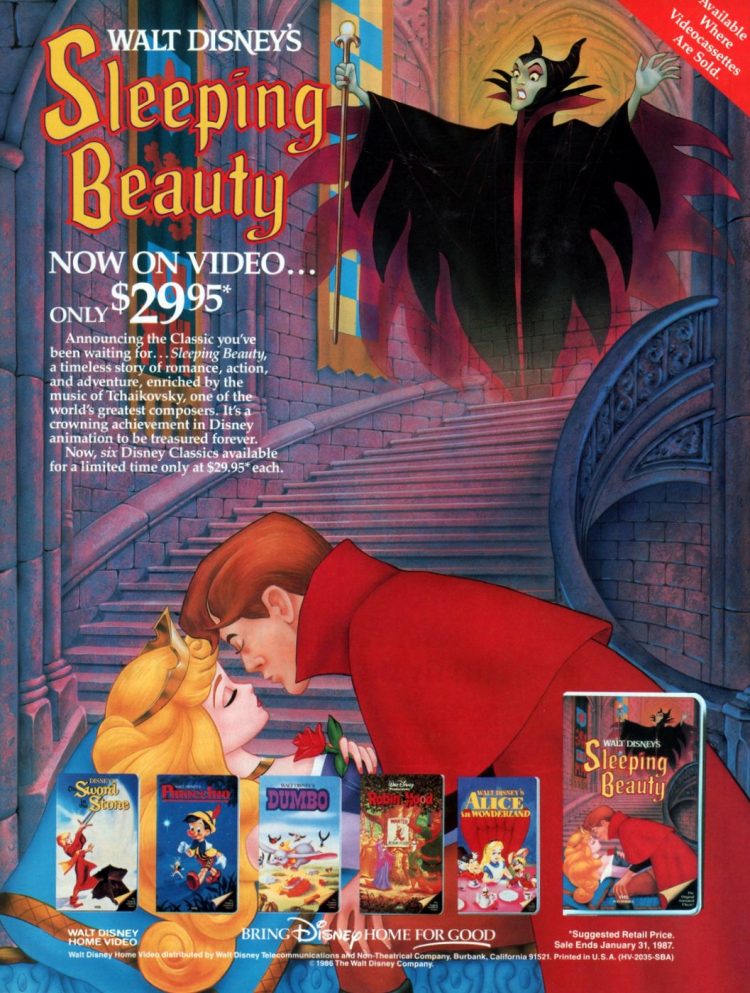 Classic Walt Disney Home Video VHS movies & short collections from the ...