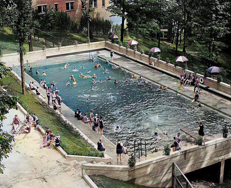 Huge old outdoor public swimming pools like these made summertime cool ...