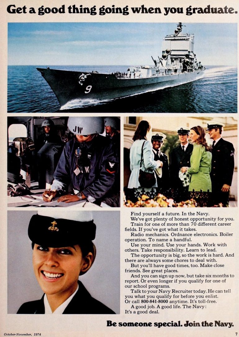 Navy. It's not just a job, it's an adventure: Vintage recruitment ads ...