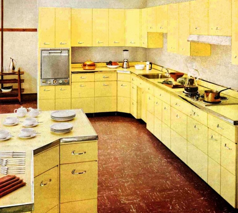 33 retro yellow kitchens that defined midcentury style in the most ...