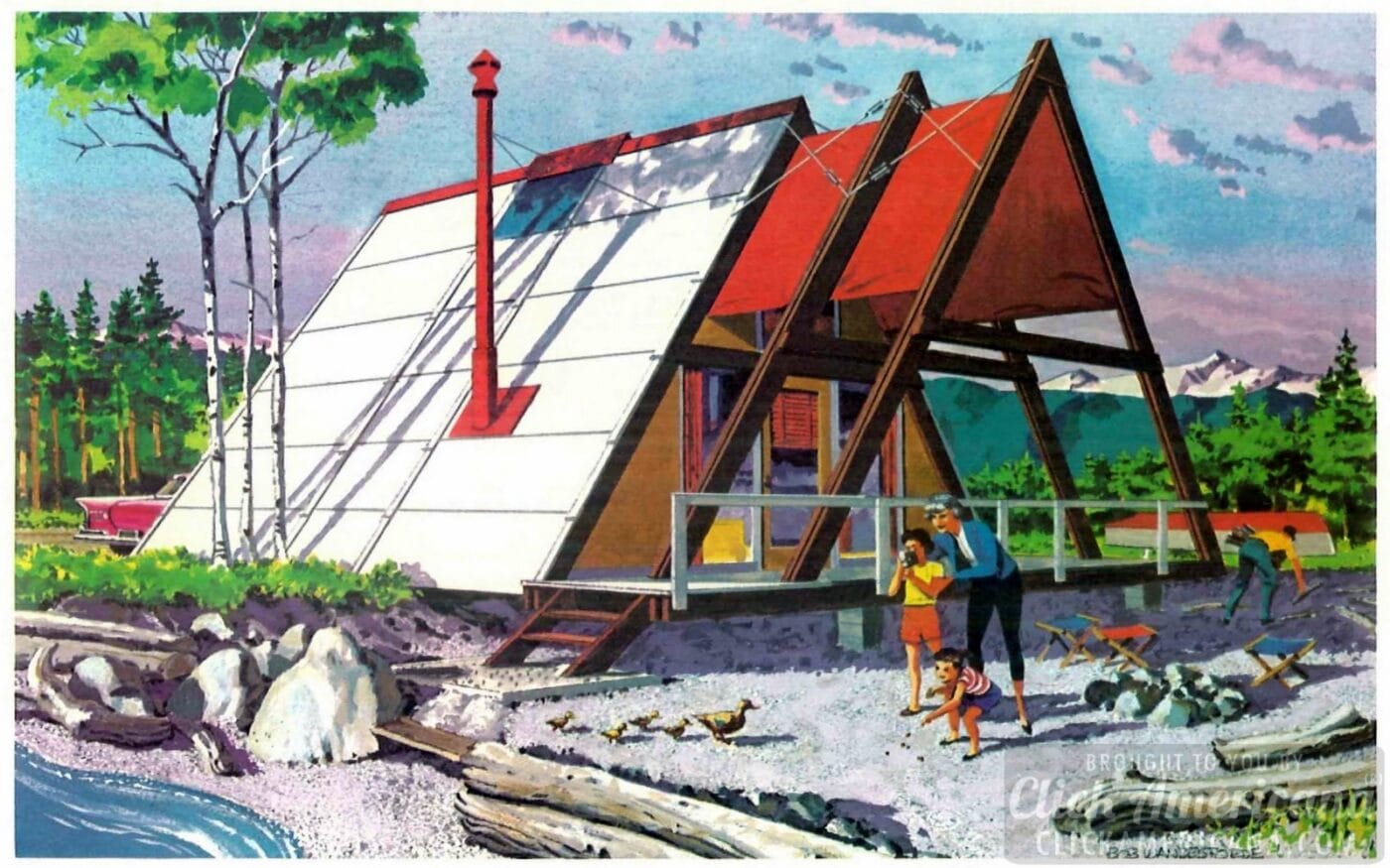 Vintage A-frame house plans for second homes & vacation cabins: 12 cool ...