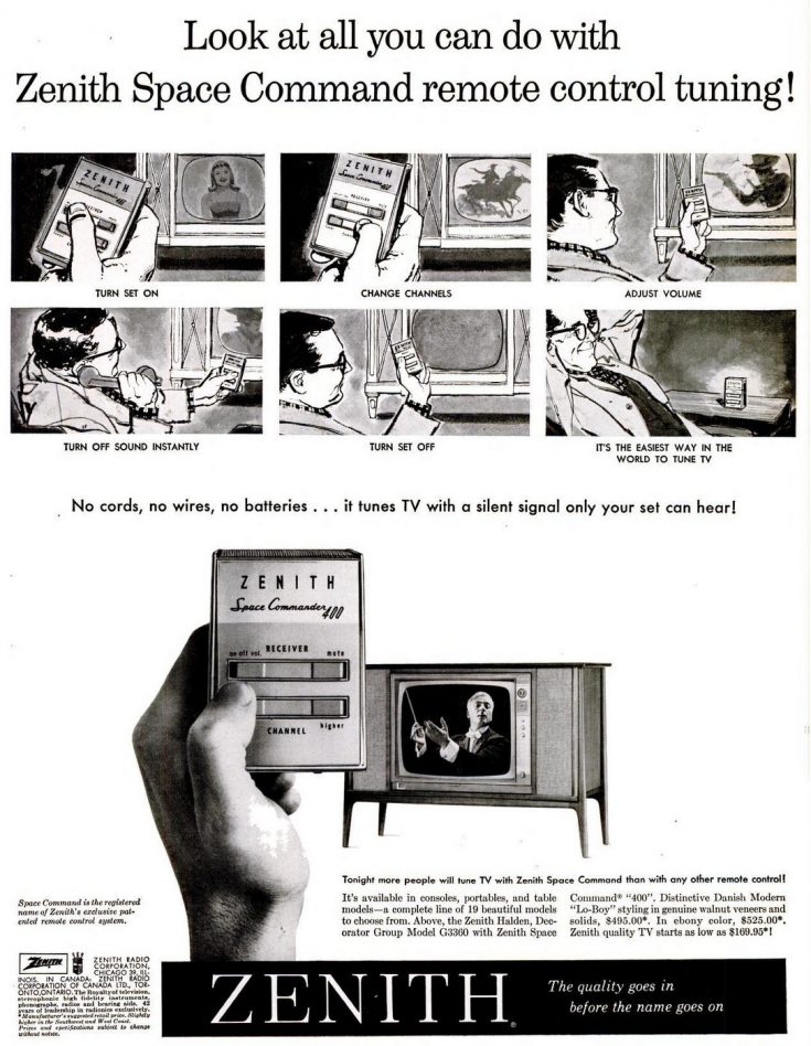 Vintage Zenith 'Space Command' TV remote controls from the '50s & '60s - Click Americana