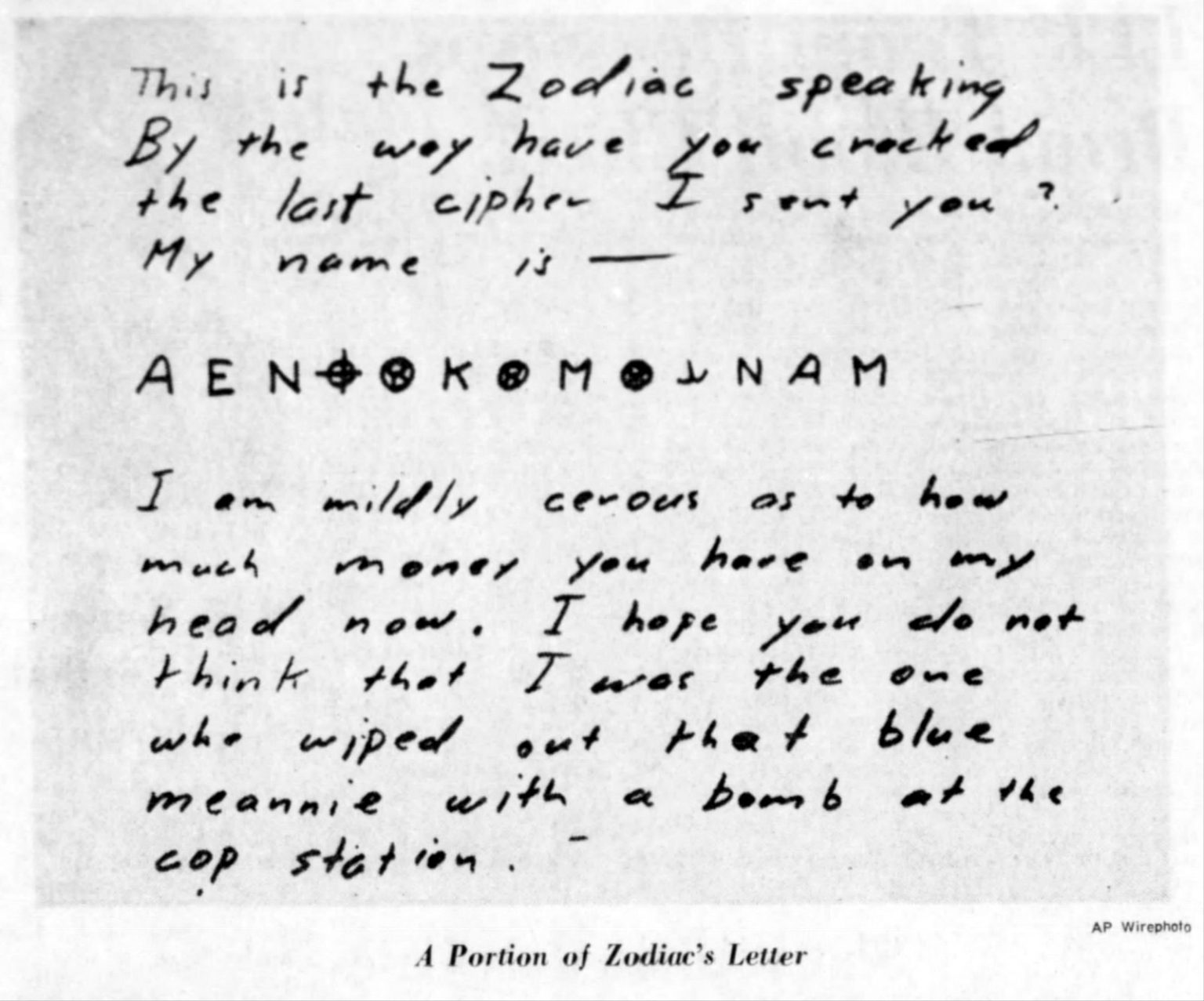 These Zodiac Killer letters & creepy cipher hints have frustrated the ...