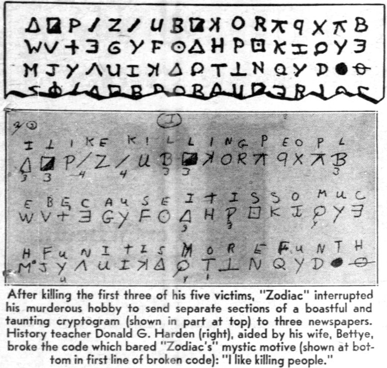These Zodiac Killer letters & creepy cipher hints have frustrated the ...
