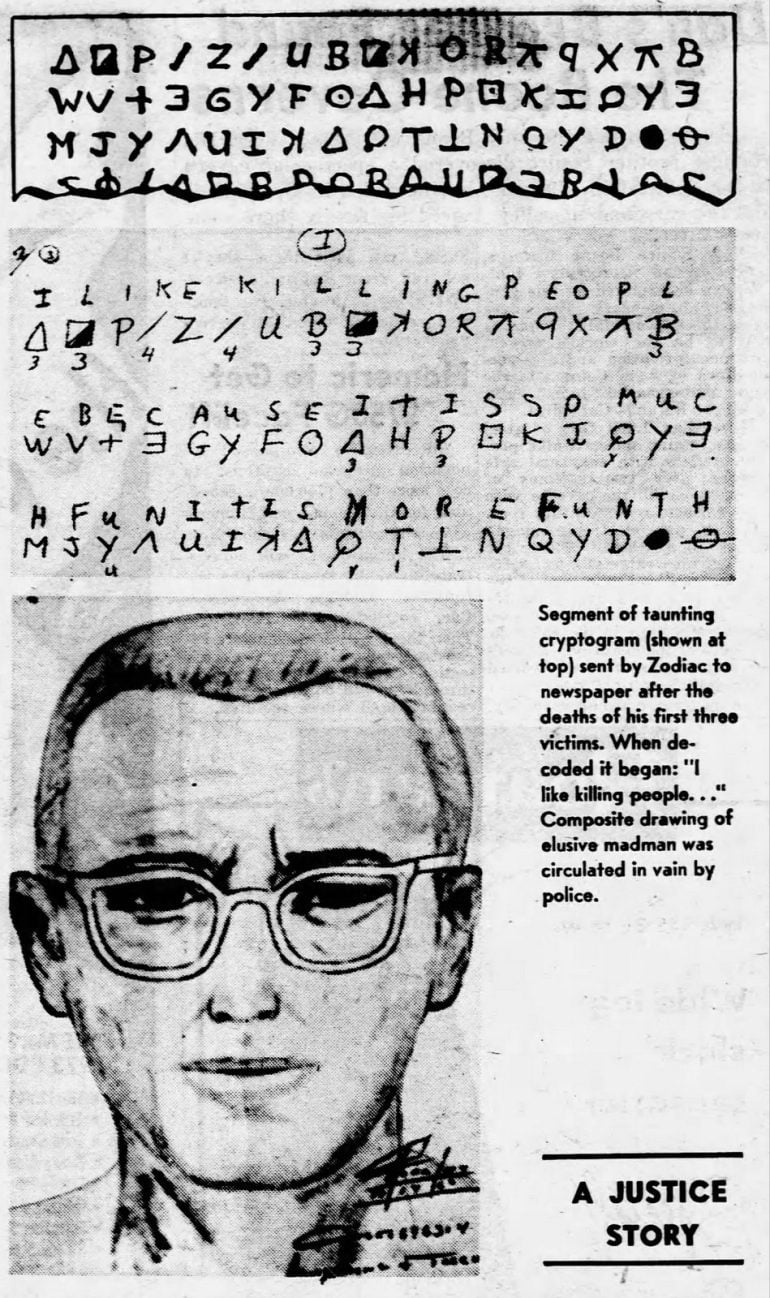 These Zodiac Killer letters & creepy cipher hints have frustrated the ...