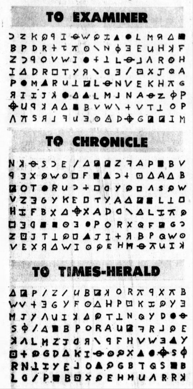 These Zodiac Killer letters & creepy cipher hints have frustrated the ...