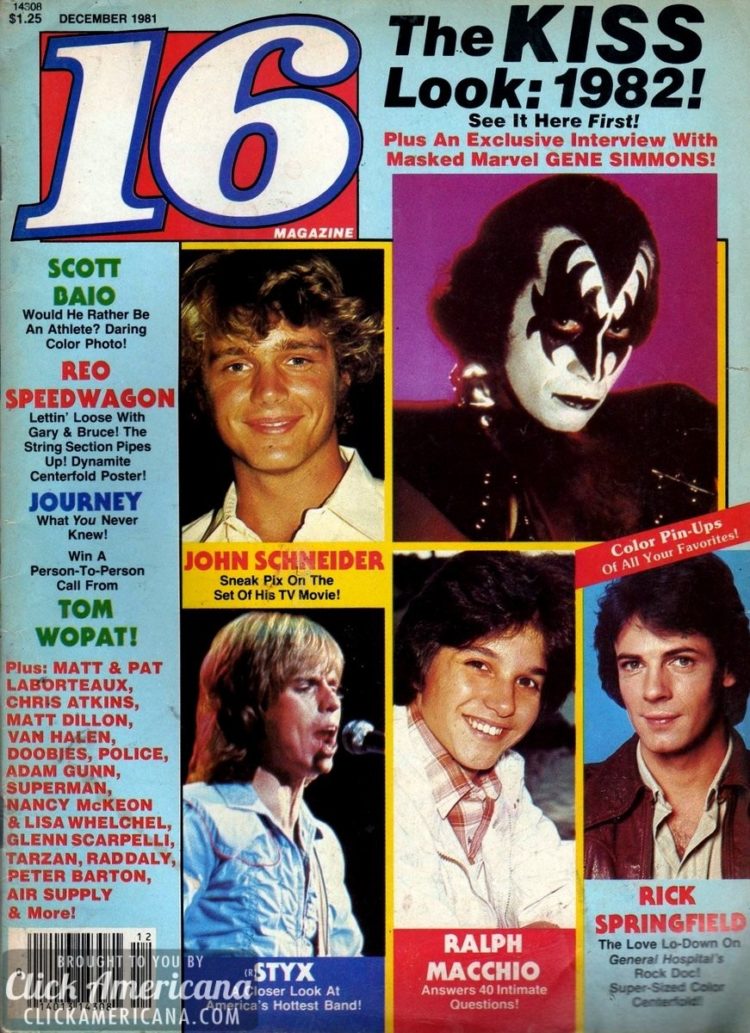 16 Magazine in the 1980s tracked the most popular teen heartthrobs ...