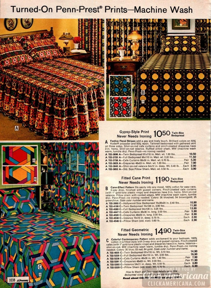 Retro 1970s sheets and bedding with bright & bold colors and bonus ...