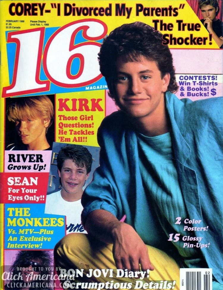 16 Magazine in the 1980s tracked the most popular teen heartthrobs ...