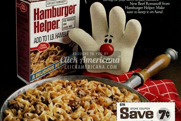 Beef Romanoff, new from Hamburger Helper (1978) - Click Americana