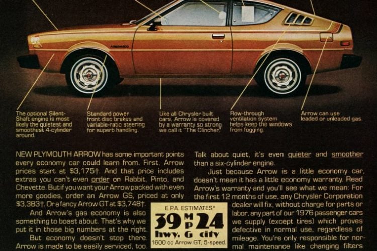 Introducing Plymouth Arrow: A lesson in "Arrow-Dynamics" (1976) - Click ...