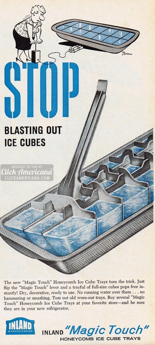 Magic Touch honeycomb ice cube trays (1940s-1960s) - Click Americana
