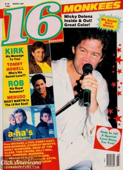 16 Magazine in the 1980s tracked the most popular teen heartthrobs ...