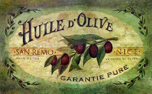 Vintage Olive Oil Label