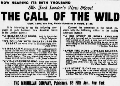 About Jack London's book, 'The Call of the Wild' - Click Americana