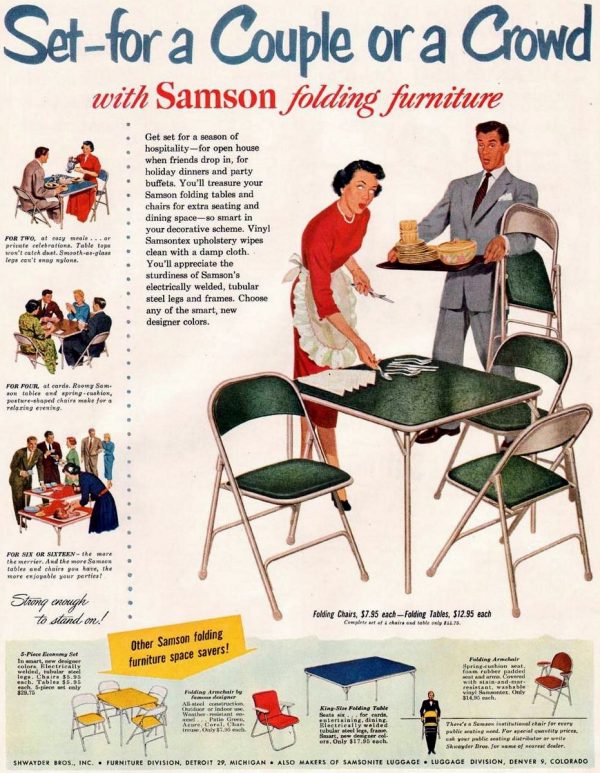 See the vintage card tables & folding furniture almost everyone used to ...