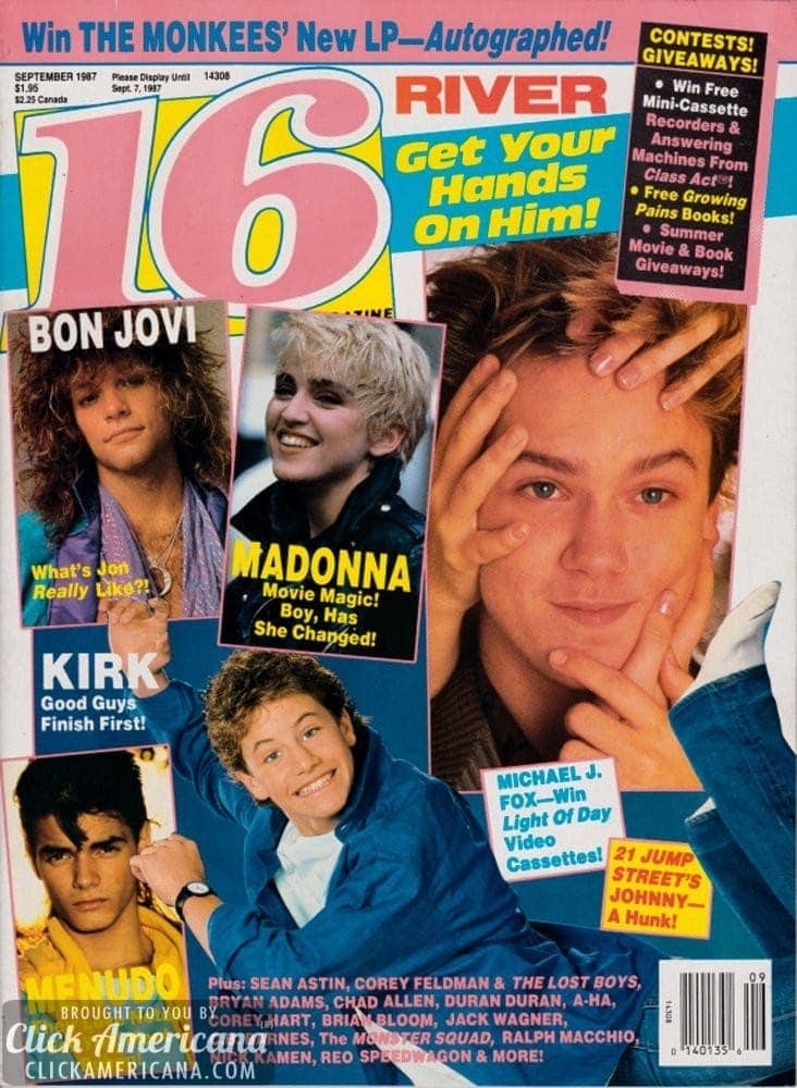 Sixteen covers of 16 magazine from the '80s - Click Americana