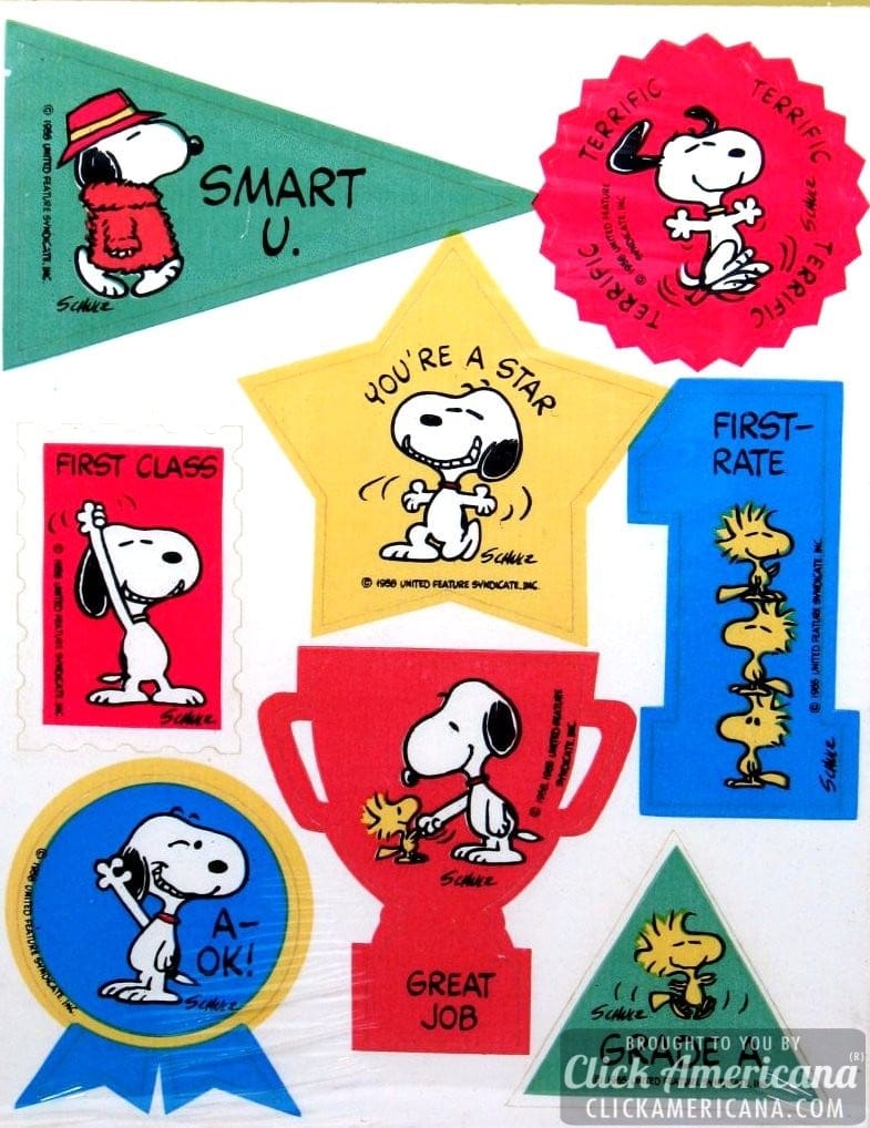 Vintage Snoopy & Peanuts stickers sheets ('70s & '80s) - Click Americana