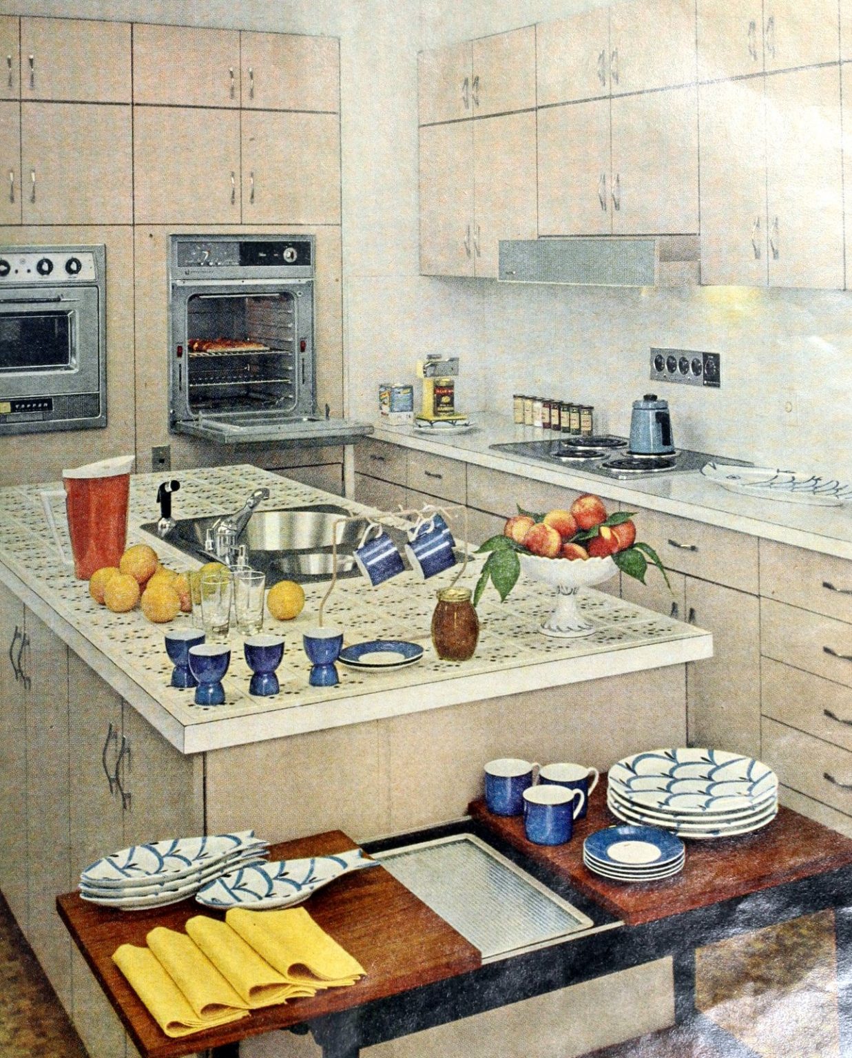 20 vintage 1960s kitchen tile design ideas & popular retro mosaic tile ...