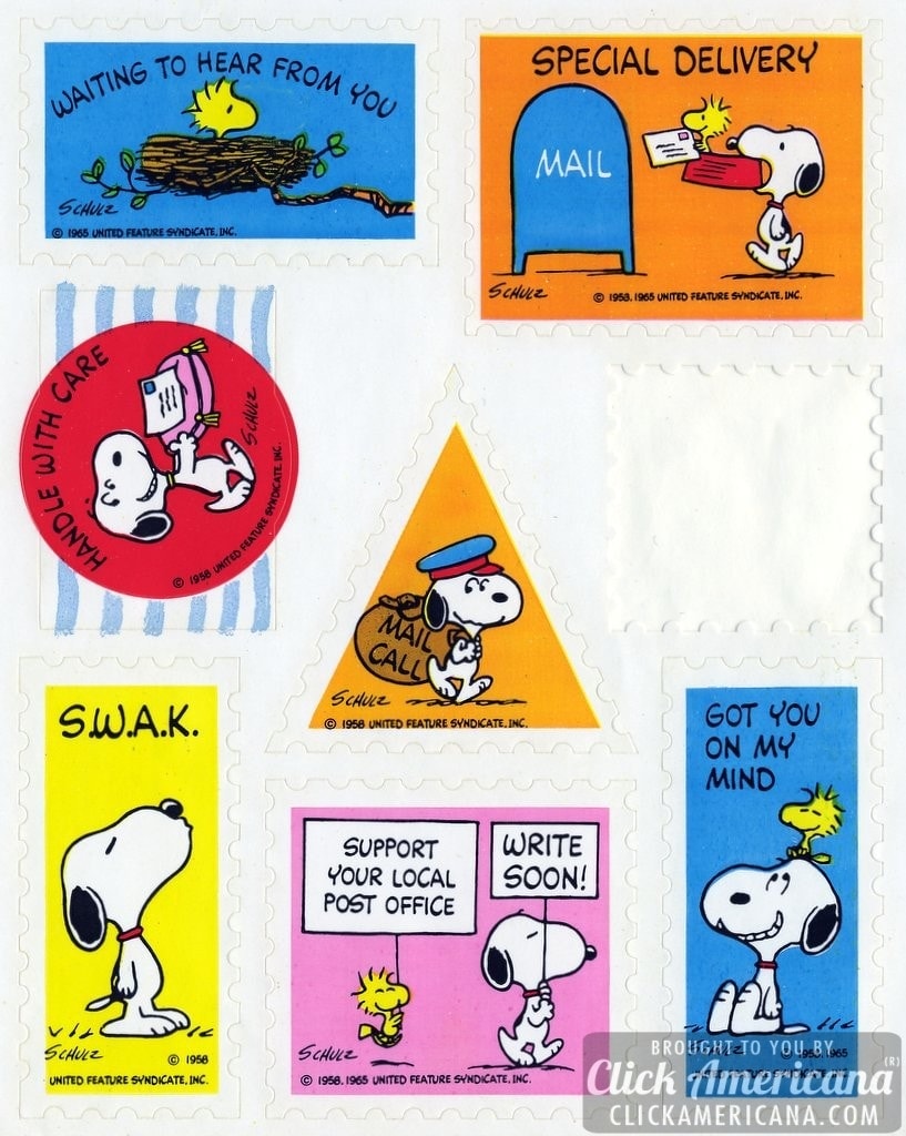 Vintage Snoopy & Peanuts stickers sheets ('70s & '80s) - Click Americana
